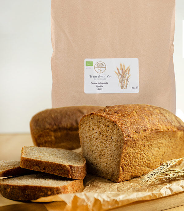 Faina integrala din grau spelta BIO, 5kg, Transylvania's Finest Foods ...